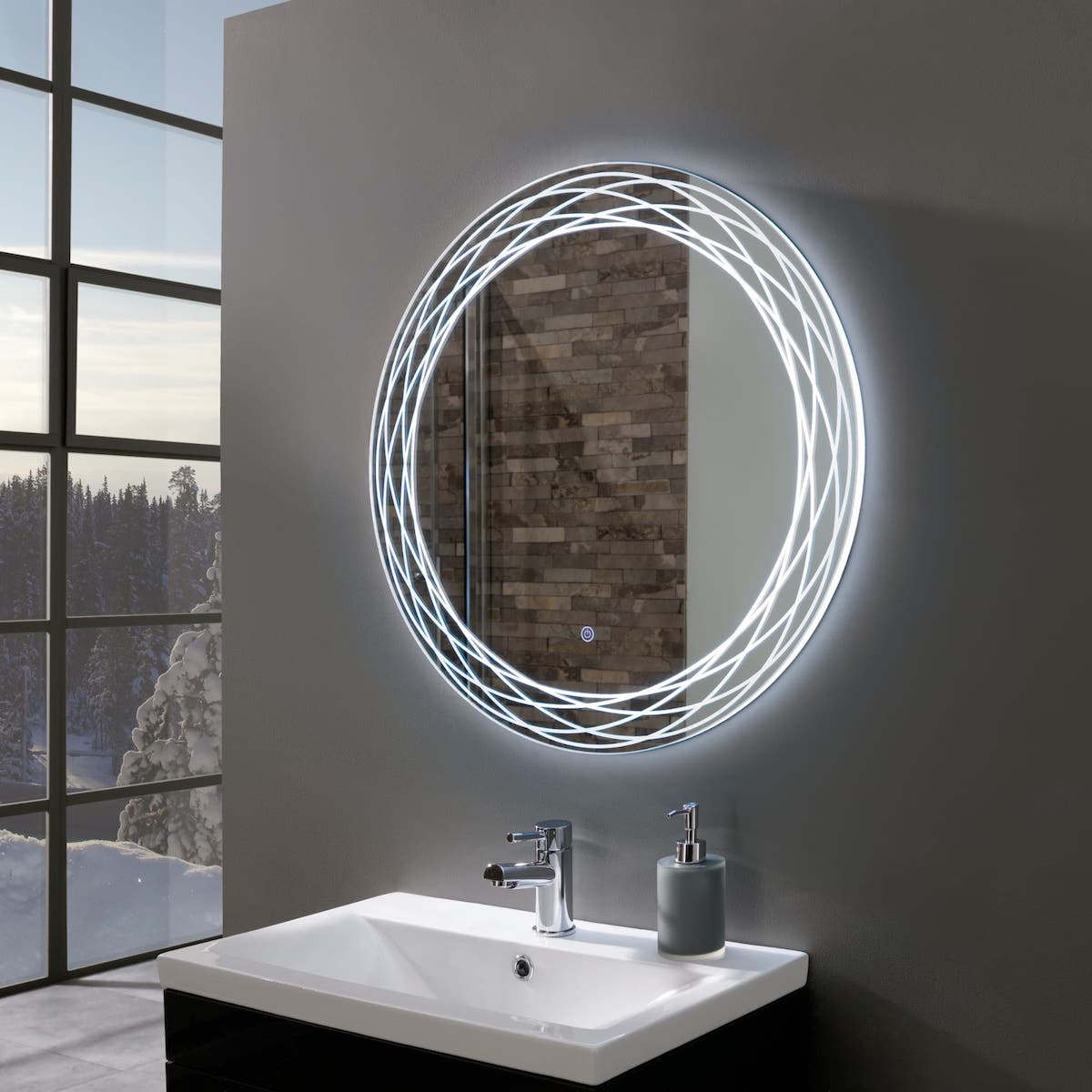 Finesse | Ultra Slim Round LED Illuminated Mirror | 700mm