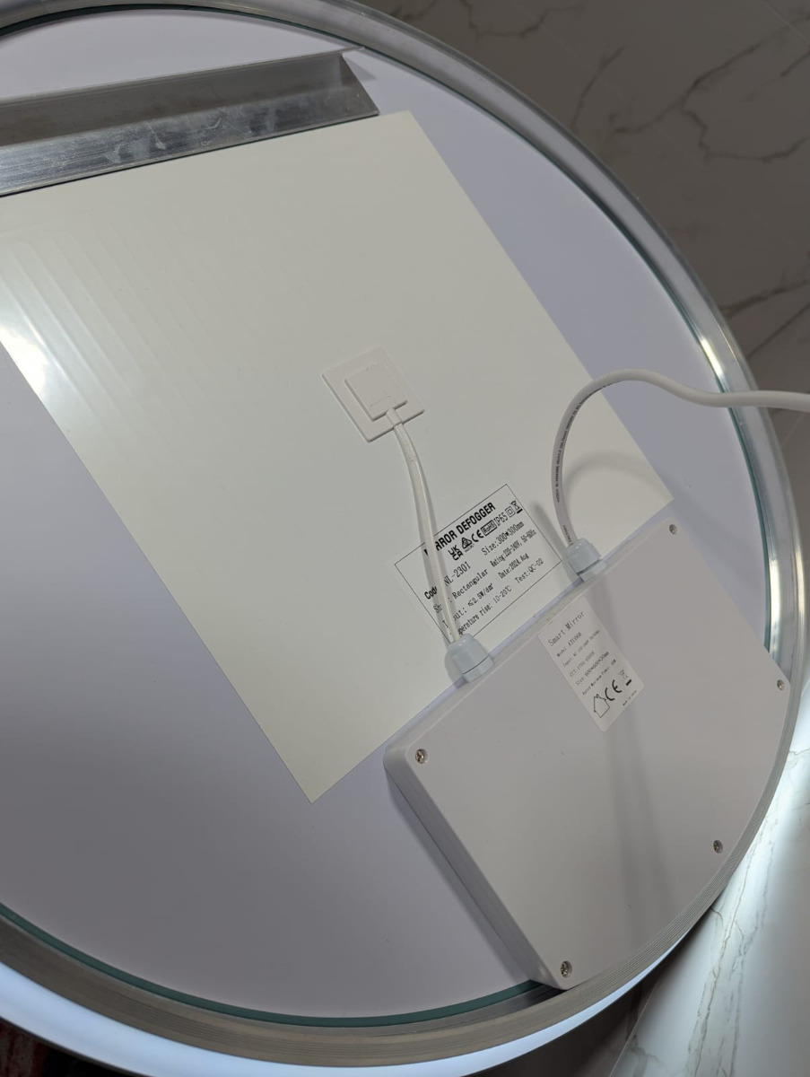 Atria Ultra Slim Round LED Illuminated Mirror with Magnifier 600mm ...