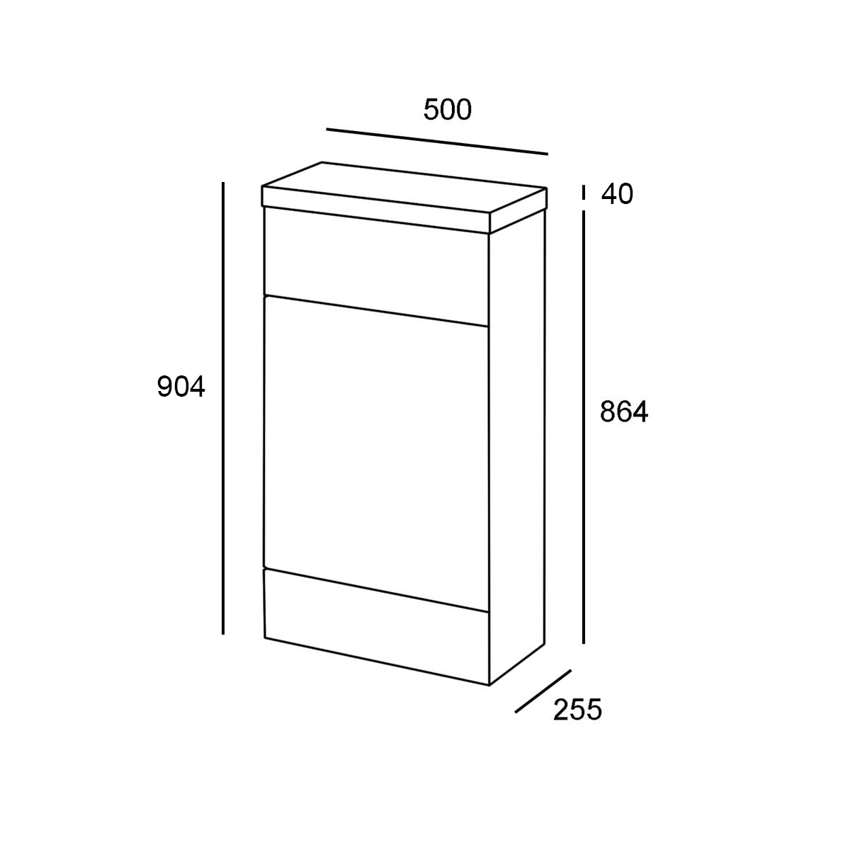Hudson Reed Fusion Back To Wall Toilet Unit & Worktop White Gloss 500mm
