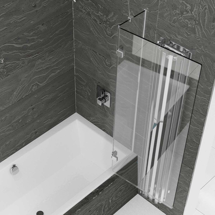 Kudos Inspire 6mm Two Panel Out Swing Bath Screen Right Hand