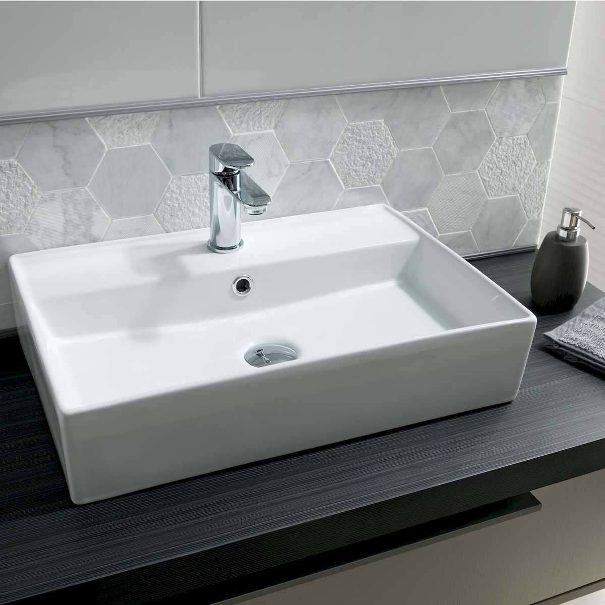 Lecico Molly 1 Tap Hole Freestanding Square Basin 560mm