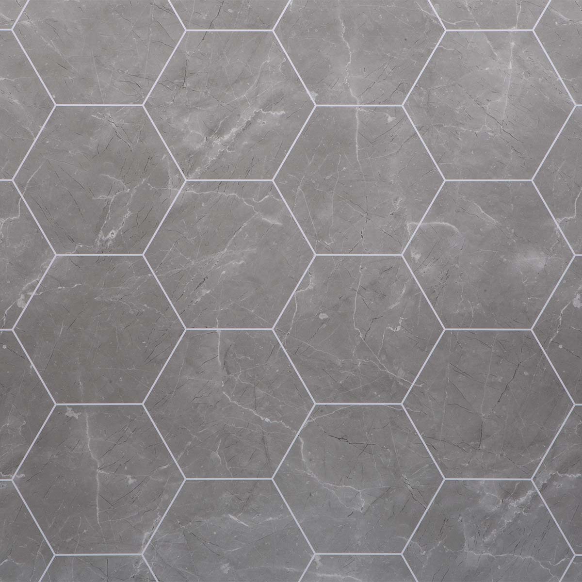 Neptune Lunar Stone Hexagon Tile 1m Megaboard PVC Wall Panel 2400 x ...