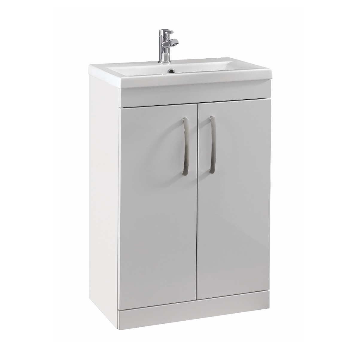 Nuie Athena Vanity Unit & Basin White Gloss 605mm