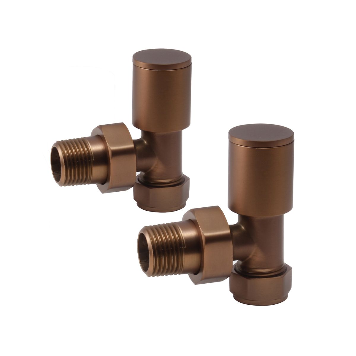 Manual Round Angled Radiator Valves Bronze (Pair) – Traditional Heating ...