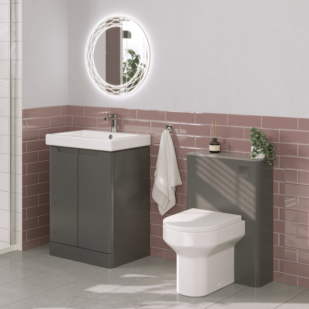Bathroom Supastore | Soul Handleless Vanity Unit & Basin Matt Dust Grey ...