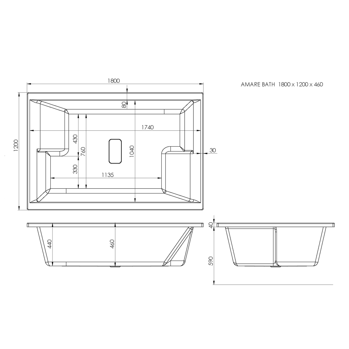 Trojan Amare | Super Deep Bath | 1800 x 1200