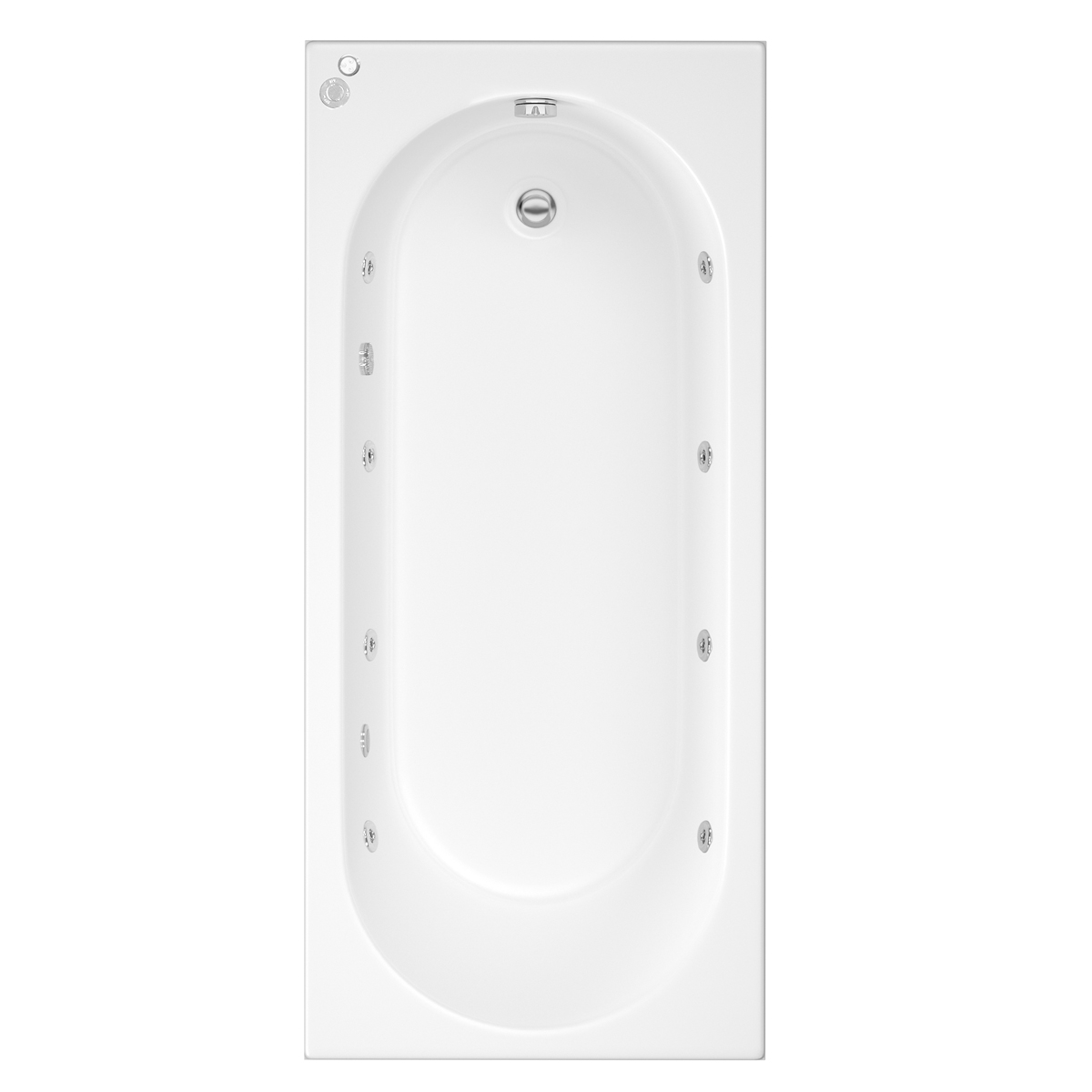 8 Jet Whirlpool Bath with LED Light 1675mm | Bathroom Supastore