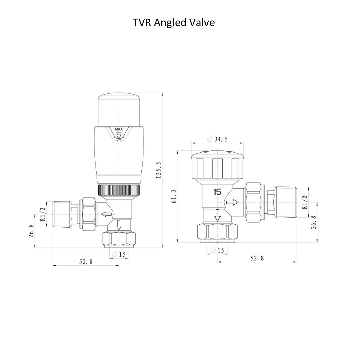 Thermostatic Round Angled Radiator Valves Gunmetal (Pair) – Industrial ...