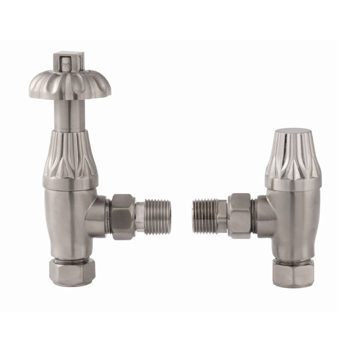 Westminster Nickel Thermostatic Angled Radiator Valves (Pair) – TRV ...