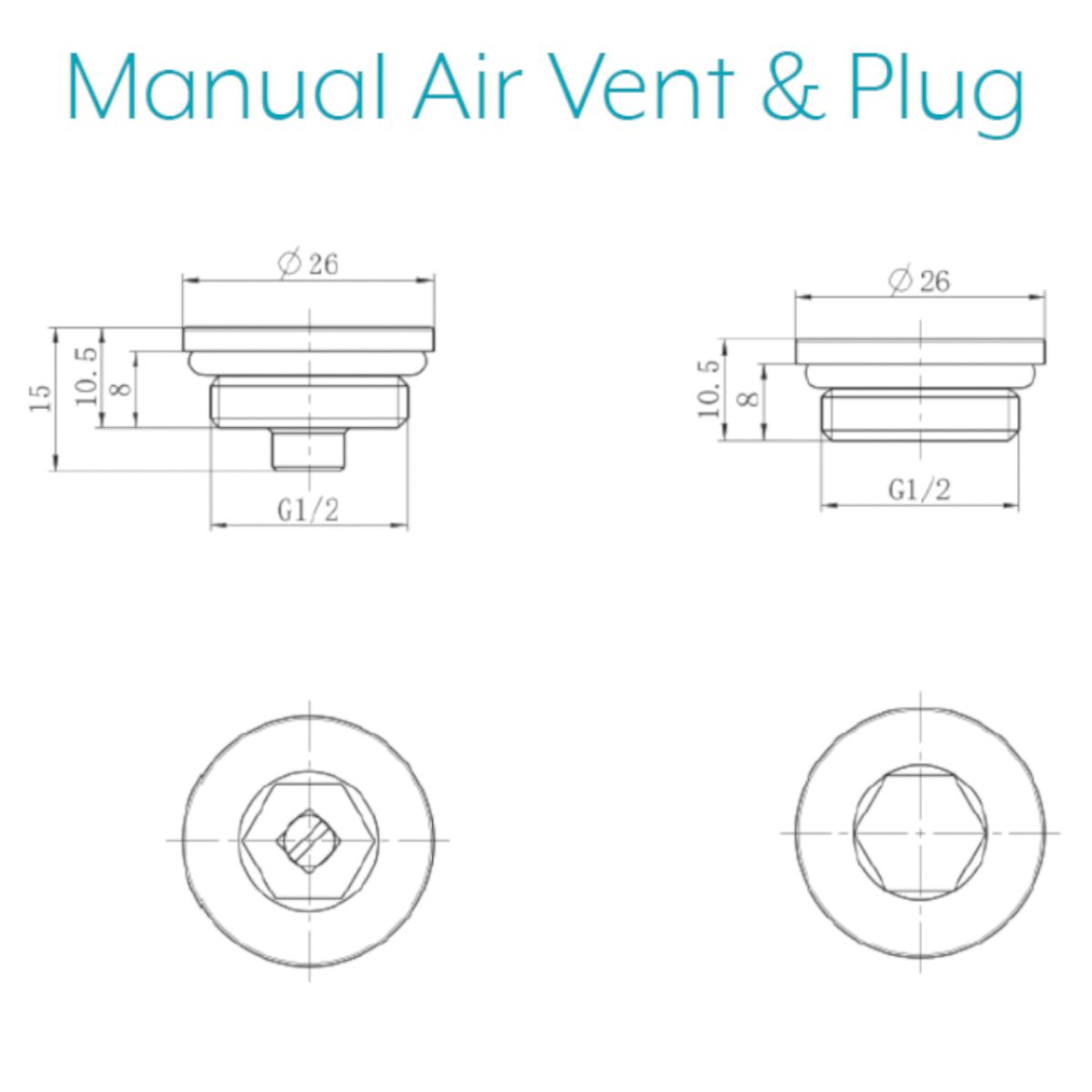 Radiator Air Vent & Plug Anthracite (Pair) – Bleed Valve & Blanking Plug
